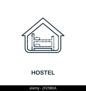 Hostel icon. Simple line element Hostel symbol for templates, web ...