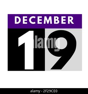 December 19 . flat modern daily calendar icon .date ,day, month ...