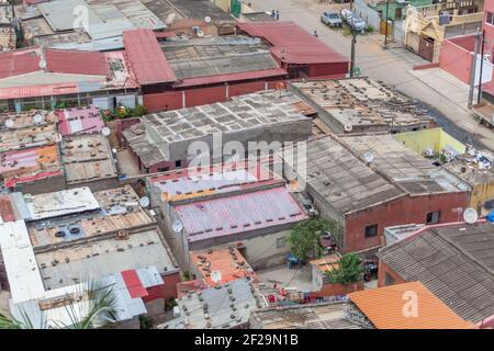 Luanda / Angola - 12/07/2020: Aerial view at the samba road in the ...