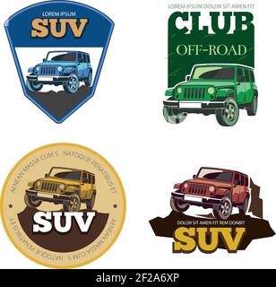 Set of road, transport emblems, labels, badges, logos. Isolated on ...