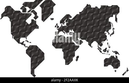 Simplified world map drawn with sharp straight lines Stock Vector Image ...