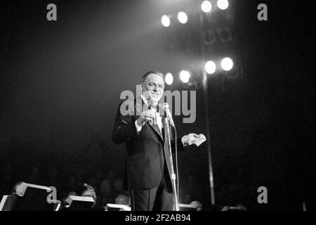 Frank Sinatra performs live on stage at Concertgebouw in Amsterdam ...