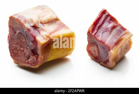 Whole knuckle (bone) of Iberian ham (serrano). Isolated on white ...