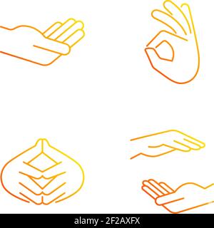 Hand gestures gradient linear vector icons set Stock Vector Image & Art - Alamy