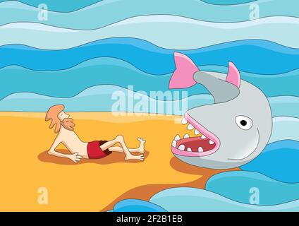The prophet Jonah and the whale, a character narrated in the Bible ...