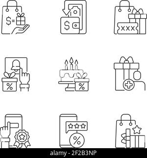 Cost reduction linear icons set. Optimization, Efficiency, Streamlining ...