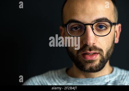 Close-up Of A Young Syrian Refugee Face With Blue Eyes, Erbil ...