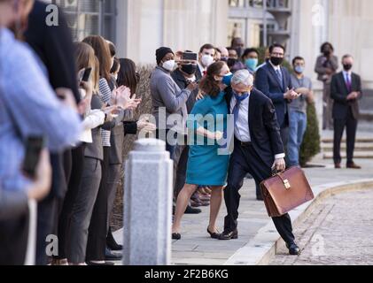 Attorney general Merrick Garland and his wife Lynn Garland arrive for a ...