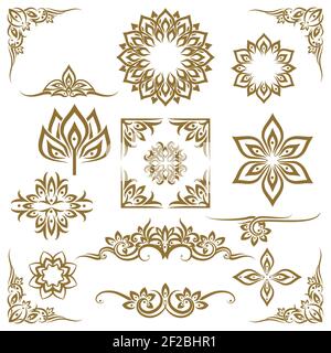 vector thai ethnic decorative elements vector background illustration ...