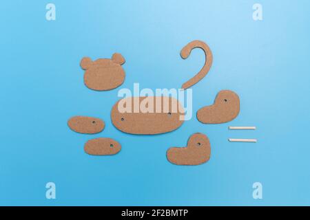 DIY tiger from recycled paper, art project for kids, tutorial, step by ...