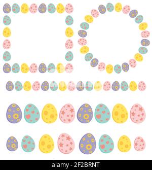 Easter egg divider collection. Set of spring holiday page border ...