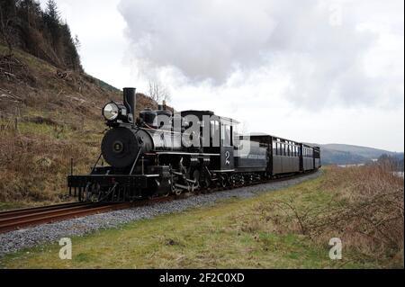 No. "2" entering Torpantau station with the last train of the day Stock ...
