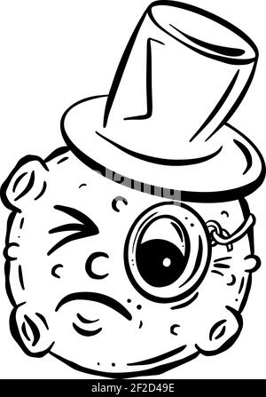 Cartoon Man in the Moon Lunar Character Very Funny Vector Illustration ...