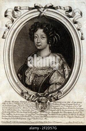 'Portrait Drawing of Anne Marie d'Orléans, Duchess of Savoy' (1684 ...