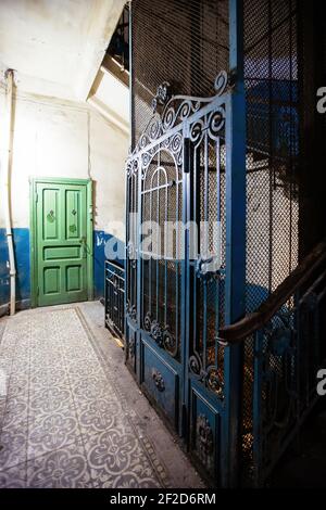 Old vintage rusty elevator gates in old mansion Stock Photo - Alamy