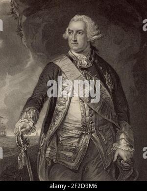 Admiral Edward Lord Hawke, K.B before 1867 by Henry Thomas Ryall Stock ...