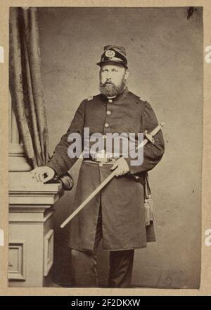 Portrait of Union officer holding a sword in his arm, Civil War ...