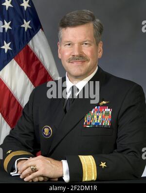 Portrait of US Navy Rear Admiral (lower half) James M. Zortman ...