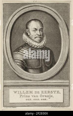 Portret van Willem V, prins van Oranje-Nassau.Portrait of Willem V in ...
