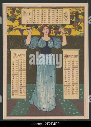 July August September 1897 calendar Stock Photo - Alamy