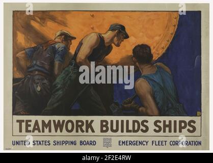 Teamwork builds ships Stock Photo - Alamy