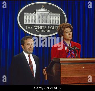 Members of the White House press corps work outside of the White House's James S. Brady Press ...