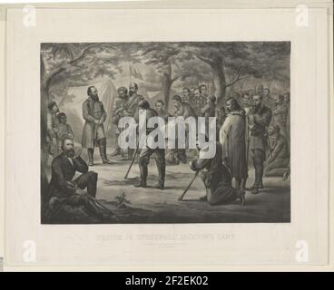 Prayer in Stonewall Jackson's camp Stock Photo - Alamy