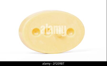 Special yellow soap, isolated on white background - Concept of body ...