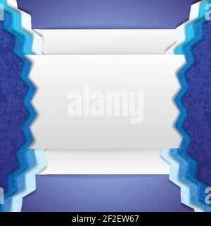 Abstract blue and white background incomprehensible shapes with corners ...