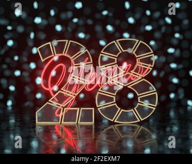 3D Gold Number twenty-eight on white background Stock Photo - Alamy