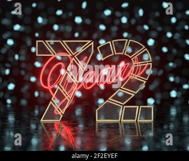 Golden number 72 seventy two made of inflatable balloon Stock Photo - Alamy
