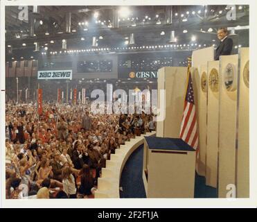 President Richard Nixon Stands at a Podium Overlooking Delegates at the ...