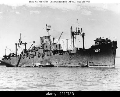 USS President Polk (AP-103) in San Francisco Bay, California (USA), in ...