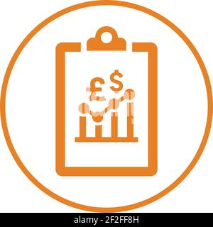 Dollar and pound growth report icon. Perfect for use in designing and ...