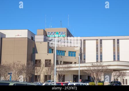 Augusta, Ga USA - 02 03 21: Doctors Hospital side view parking lot and ...