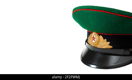 Russian Military Officer Cap isolated on white background Stock Photo ...
