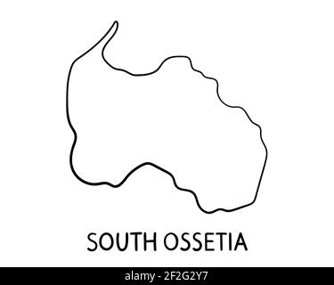 Hand drawn South Ossetia map illustration Stock Photo - Alamy