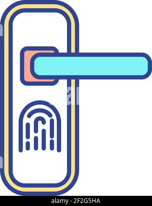 Fingerprint door lock icon. Simple illustration of fingerprint door ...