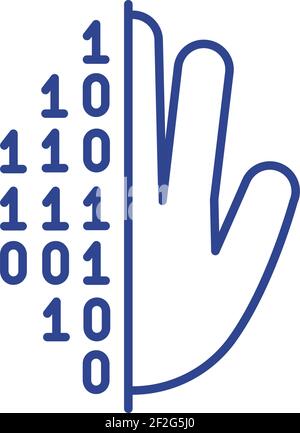 Palm recognition biometric identification and verification icon. ID biometric verification ...