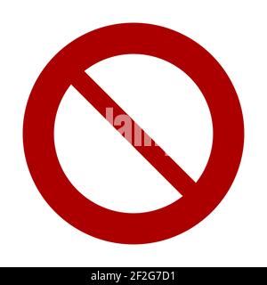Black No Sign or General Prohibition Circle-Backslash Icon. Vector ...
