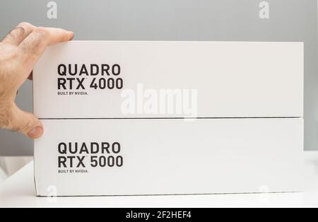 New packaging of two new GPU Nvidia Quadro RTX 4000 and RTX 5000 based ...