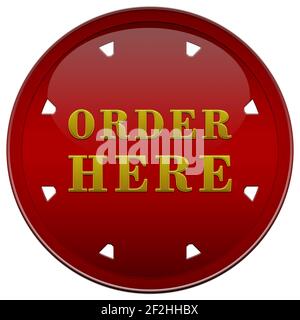 Order Red button isolated on white background Stock Photo - Alamy