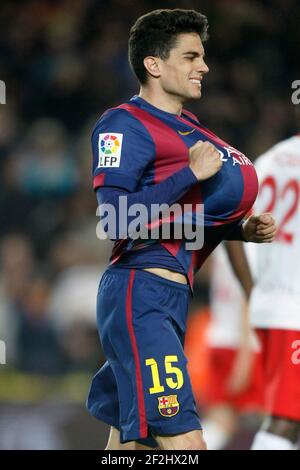 Marc Bartra (FC Barcelona) celebrates after scoring, during La Liga ...