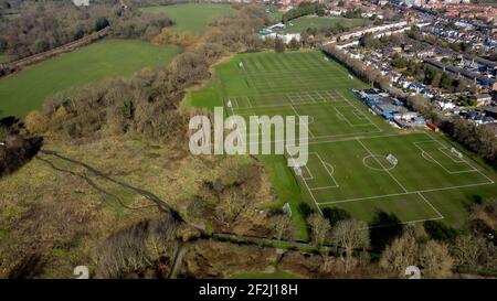 Aerial view of Millwall Football Clubs training ground, Looking out ...
