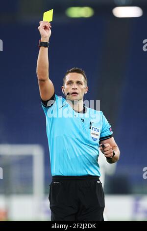 Referee Craig Pawson during the UEFA Europa Conference League play-off ...