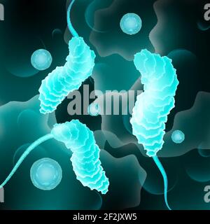 Vector abstract sphere blue cocci bacteria cells concept Stock Vector ...