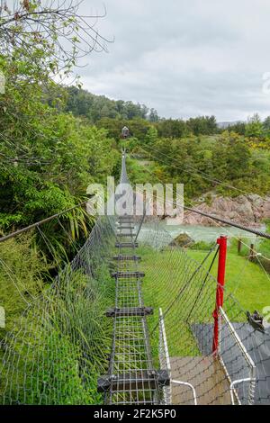 Buller Gorge swingbridge, South Island, New Zealand Stock Photo - Alamy