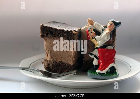 Rigo Jancsi, a traditional Hungarian cube-shaped chocolate sponge cake ...