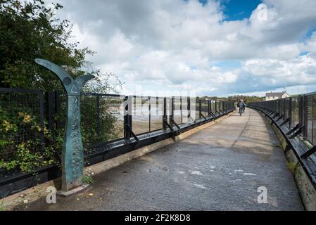 The old railway bridge over Fremington Pill, Fremington Quay, Devon, UK ...