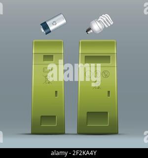 Waste segregation background with recycle bins Stock Vector Image & Art ...